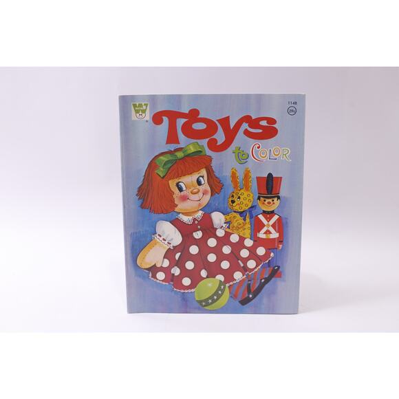 Whitman | Accents | Toys To Color Coloring Book Uncolored 971 Whitman ...